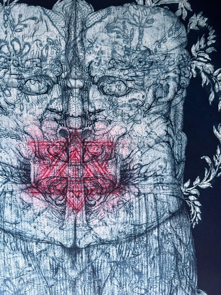 Ernst Fuchs - Engraving #12 by Ernst Fuchs: KABBALAH (SEFER YETSIRA and ...