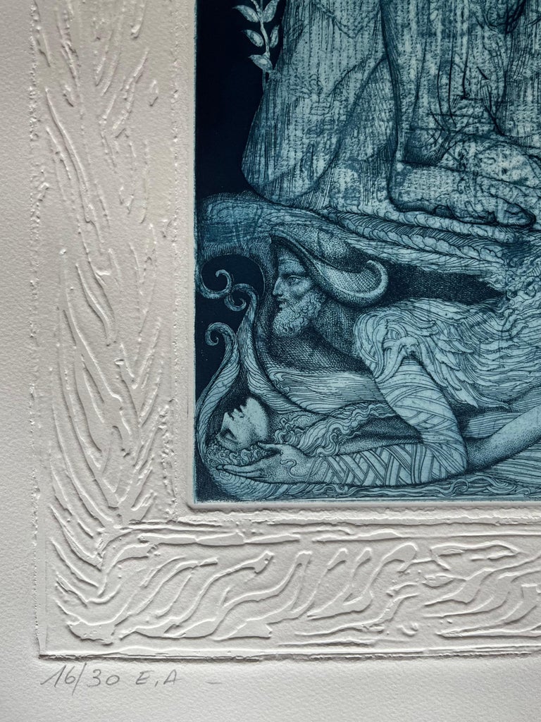 Ernst Fuchs - Engraving #12 by Ernst Fuchs: KABBALAH (SEFER YETSIRA and ...