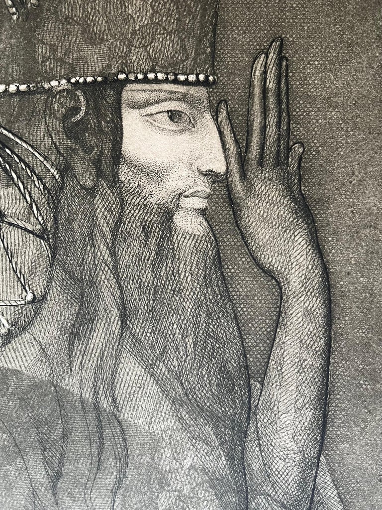 Ernst Fuchs - Engraving #2 by Ernst Fuchs: KABBALAH (SEFER YETSIRA and ...