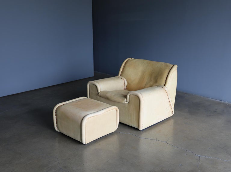 Ernst Lüthy "Sitting Bull" Lounge Chair and Ottoman for De Sede, 1982 ...