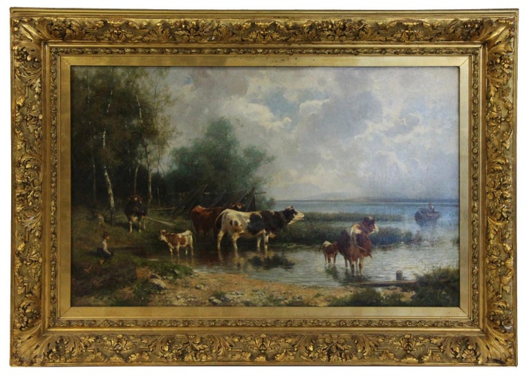 Ernst Meissner - "Landscape with Cows" by Ernst Meissner at 1stDibs