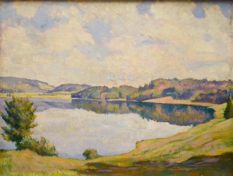 Ernst Suter - Lake View With Water Reflections by Swiss Artist Ernst ...