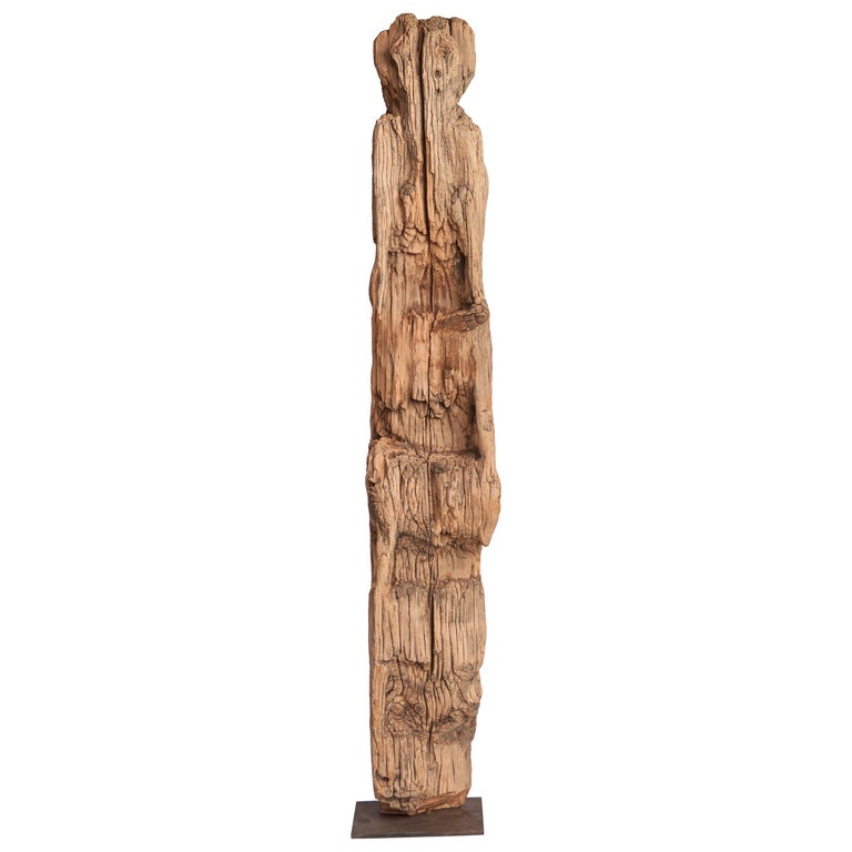 Eroded House Ladder with Elephant Motif, West Nepal, Mid-20th Century ...