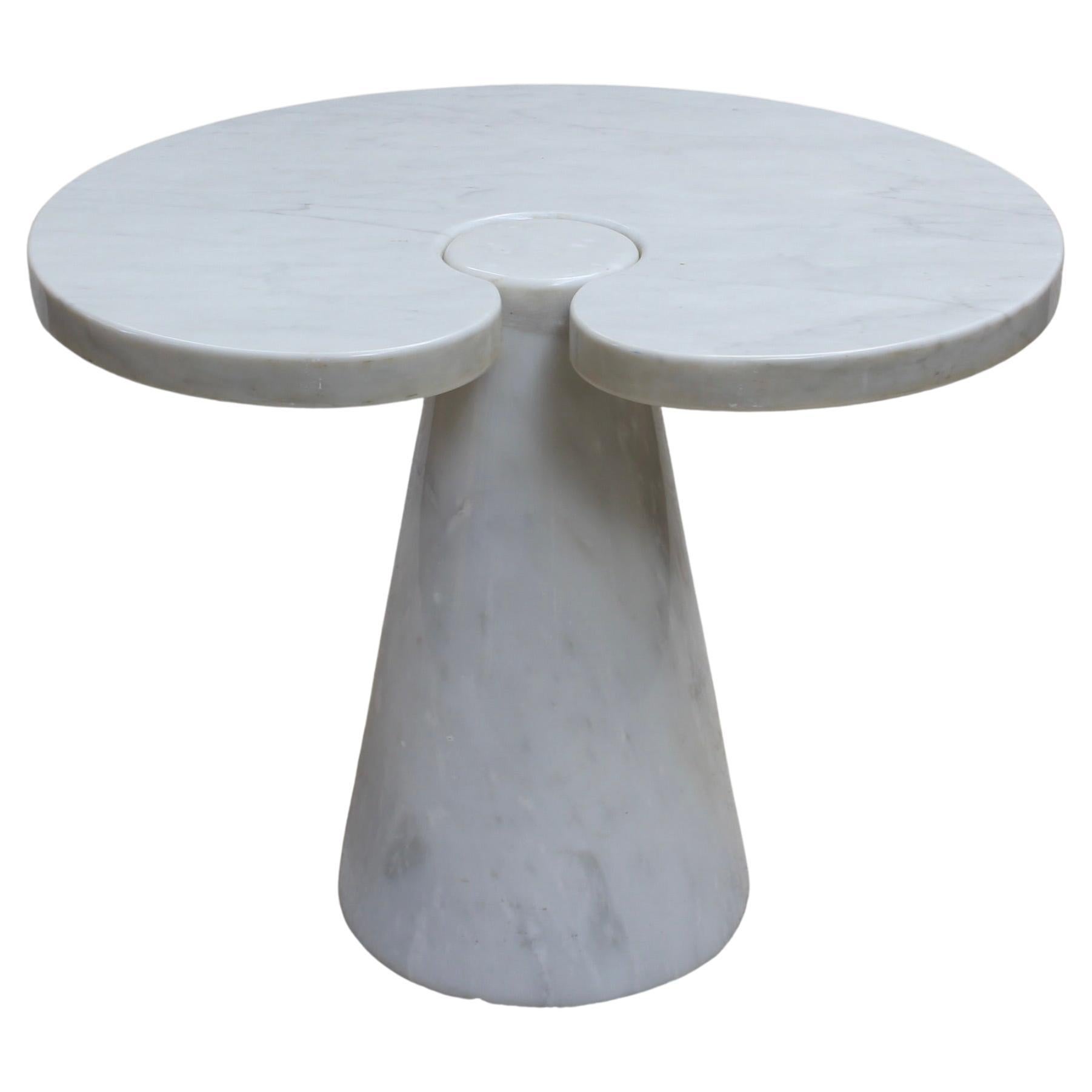 Short Angelo Mangiarotti Eros Side Table in Nero Marquina Marble at 1stDibs