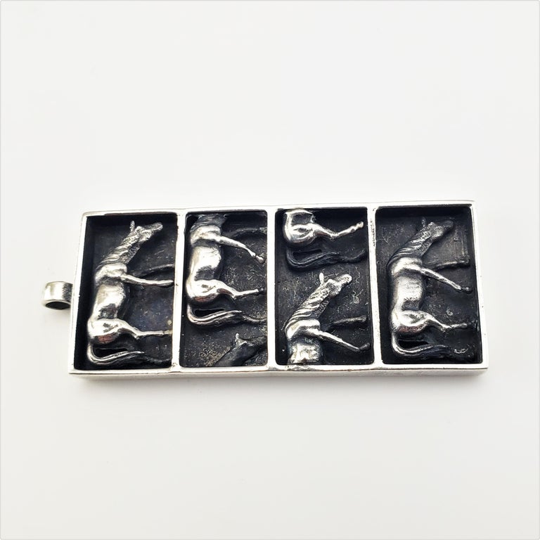 ERP Sterling Silver 3D Grazing Horse Walk Cycle Frame by Frame Pendant ...