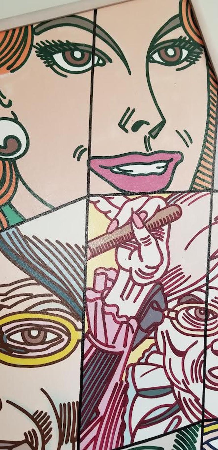 Erró - Erro, Faces of Yesterday, Acrylic and Oil on Canvas For Sale at ...