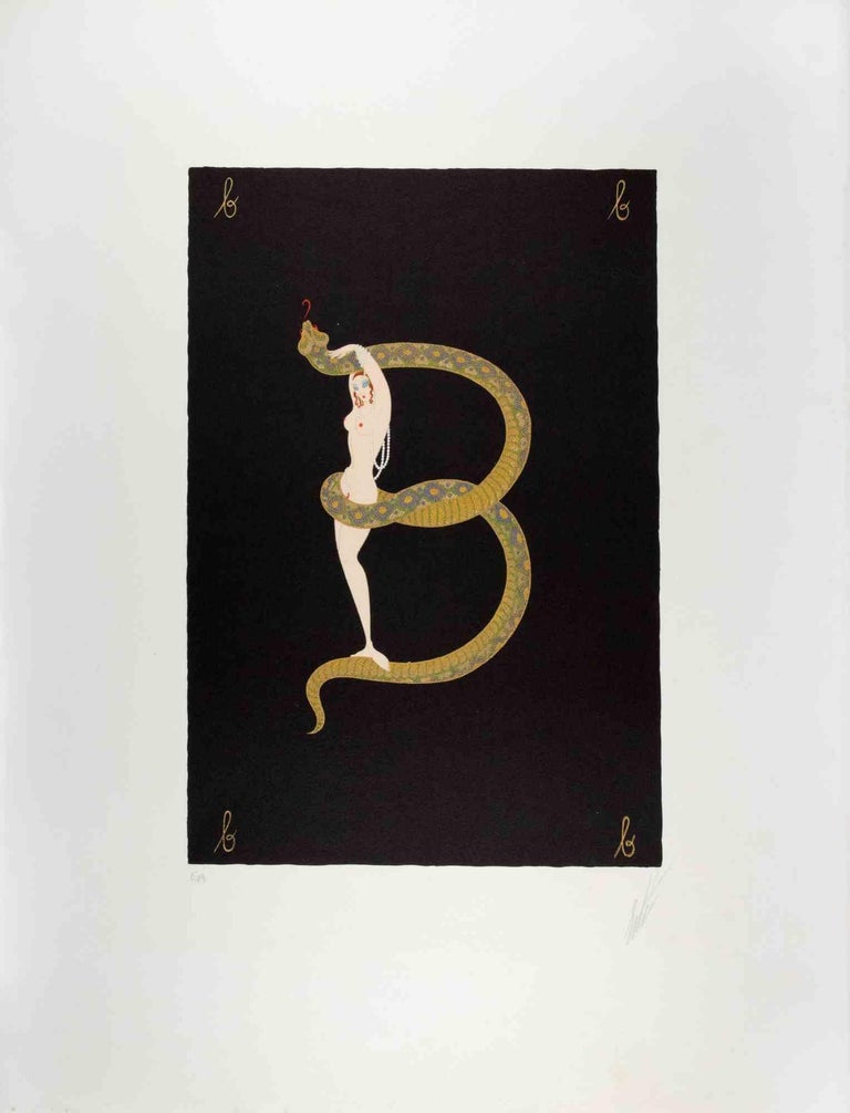 Erté - Lettre B - Lithographie par Erté - 1970 En vente sur 1stDibs