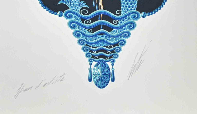 Erté - Sapphire - Lithograph by Erté - 1970s For Sale at 1stDibs