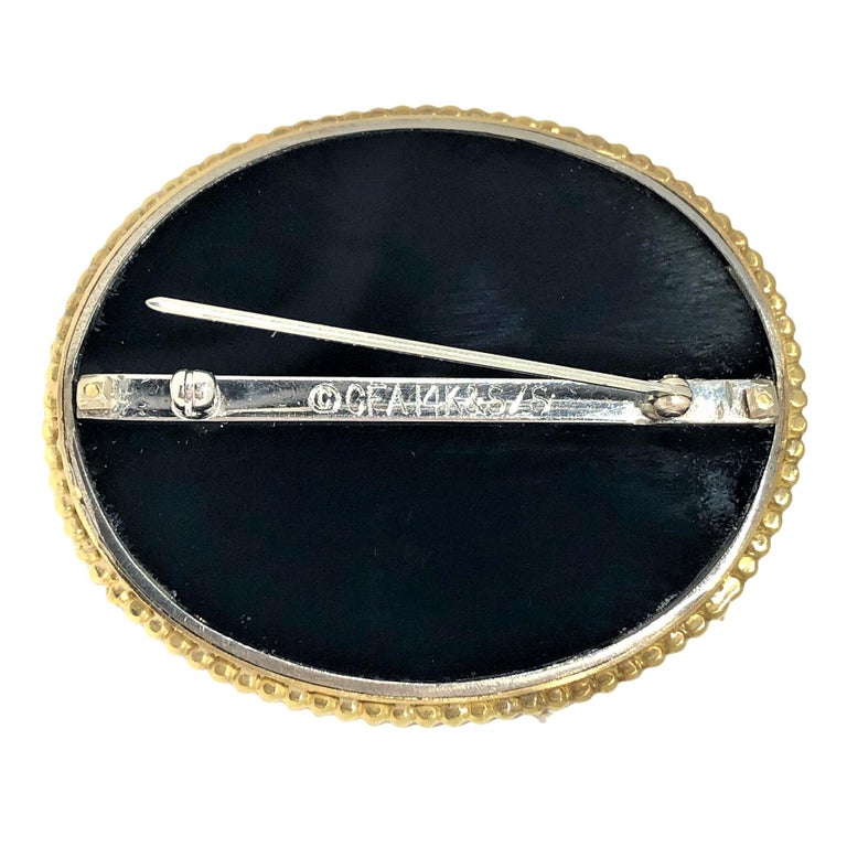 Erte 18k and Silver Art-Deco Lady in Silhouette Brooch For Sale at 1stDibs