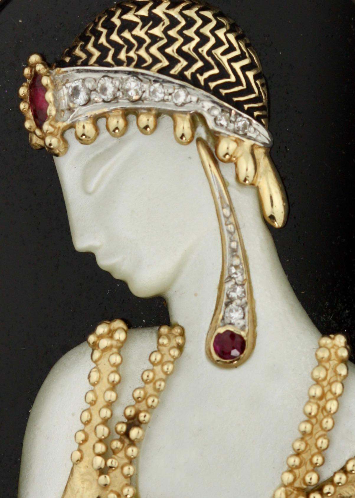 Erté Art Deco Style Pin For Sale at 1stDibs | erte brooch, erte jewelry ...