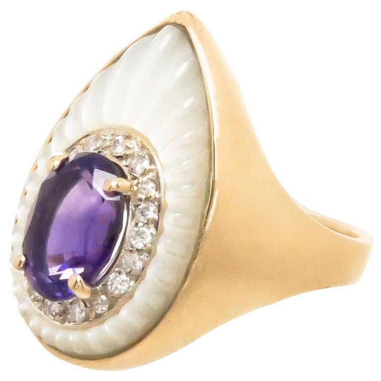 Erte Clair De Lune Gold and Gem Set Ring at 1stDibs | dior clair d lune ...