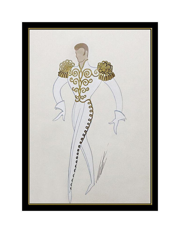Erté - ERTE Original Gouache Painting Authentic Signed Art Deco Male ...