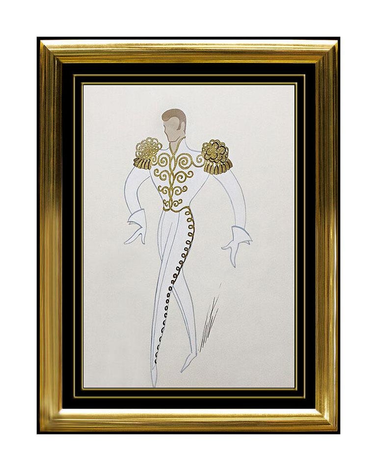 Erté - ERTE Original Gouache Painting Authentic Signed Art Deco Male ...
