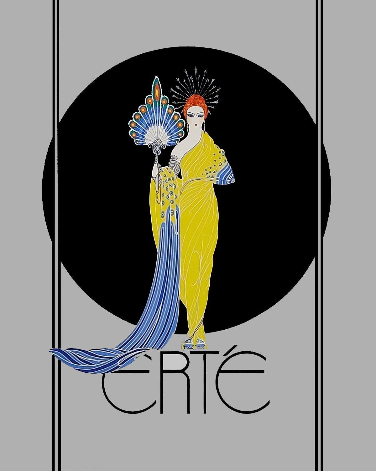 Erté - The Blue Dress, Art Deco signed lithography by Erte For Sale at ...