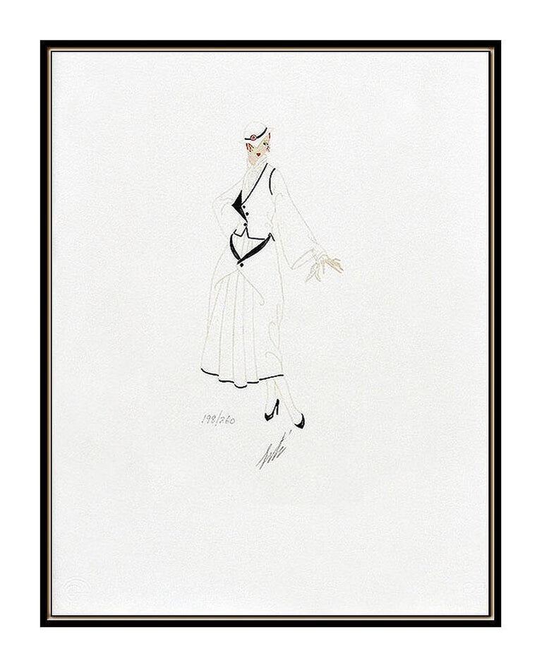 Erté - ERTE Color Lithograph SIGNED DECO Artwork Costume Dress Design ...