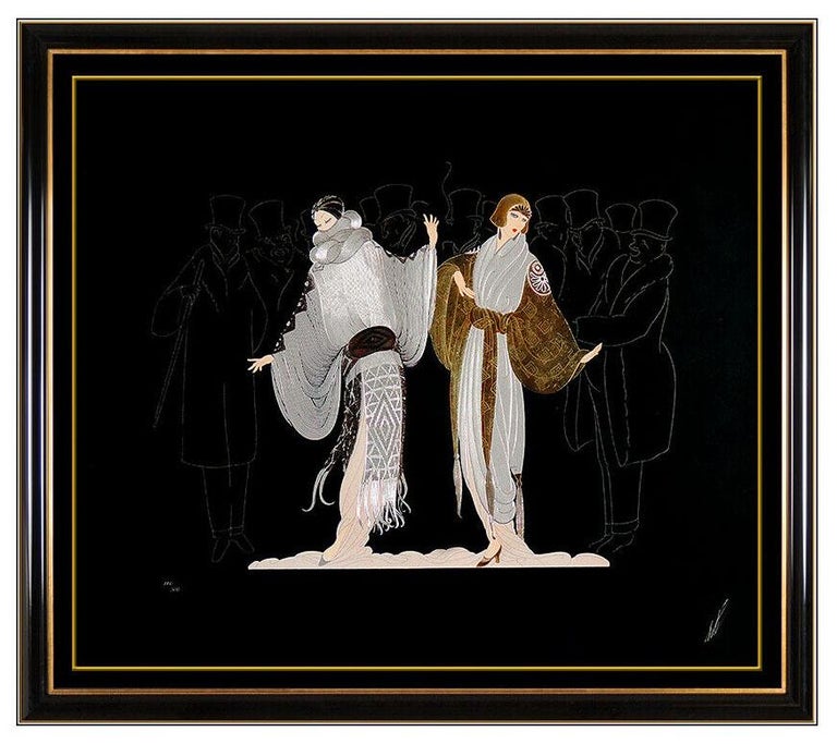 Erté - ERTE Large Embossed Serigraph 2 piece SUITE Signed On The Avenue ...