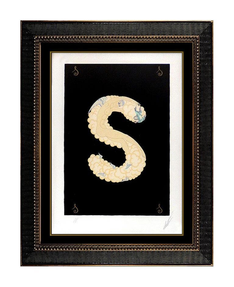 Erté - Erte Rare Letter S Color Original Serigraph Alphabet Hand Signed ...