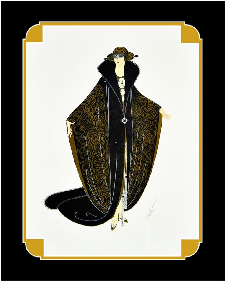 Erté - Erte The Golden Cloak Color Serigraph Signed Deco Artwork Dress ...