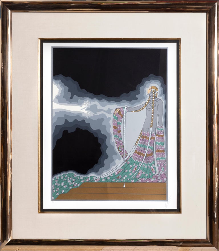 Erté - Melisande at the Theatre, Art Deco Silkscreen by Erte For Sale ...