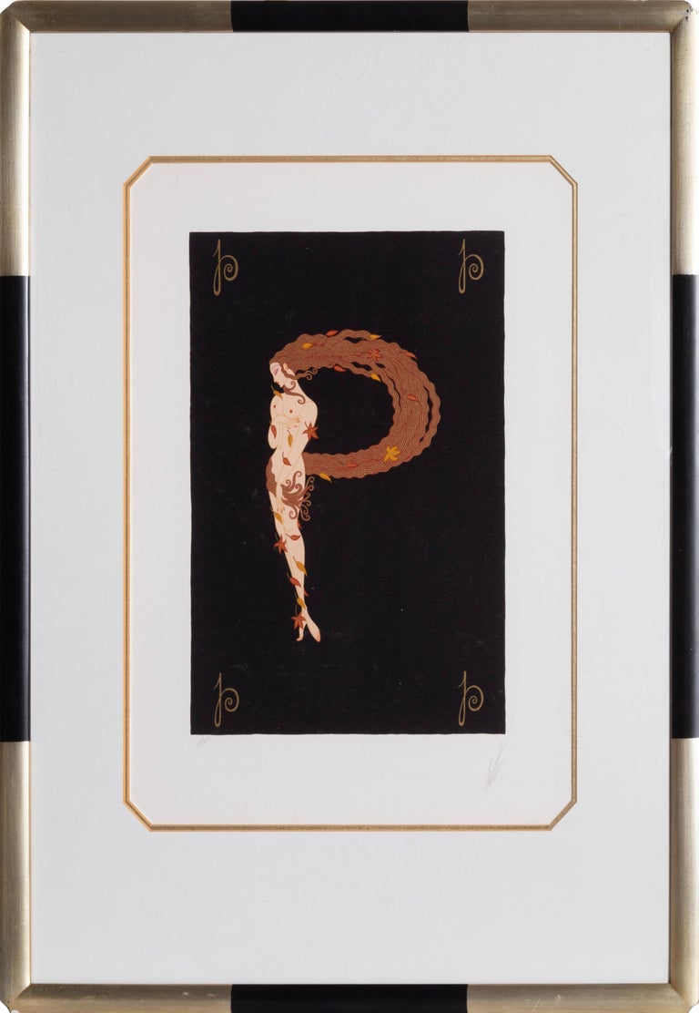 Erté - The Letter P from the Alphabet Suite For Sale at 1stDibs