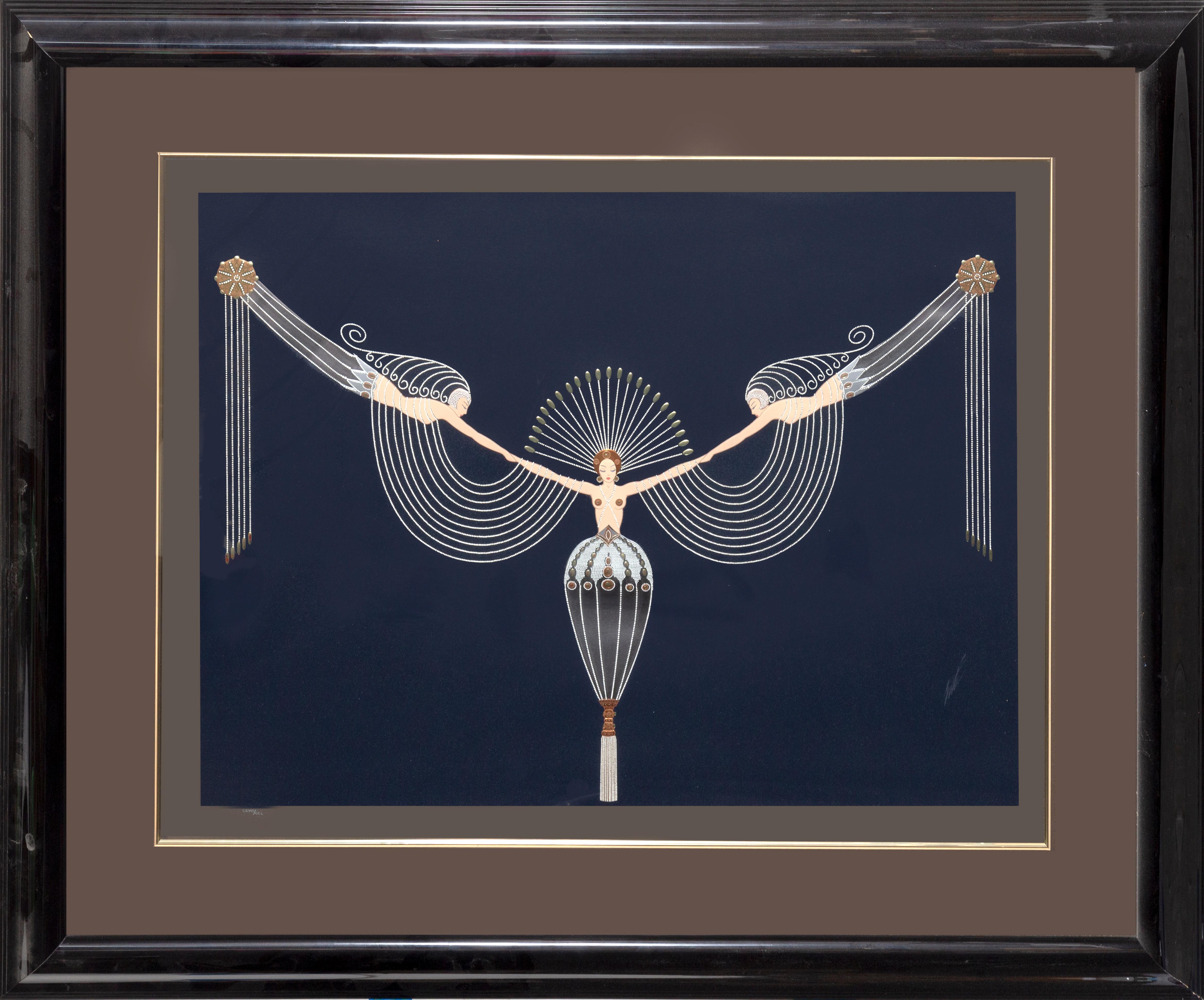 Erté - Erte Large Embossed The Angel Hand Signed Serigraph Set Design ...