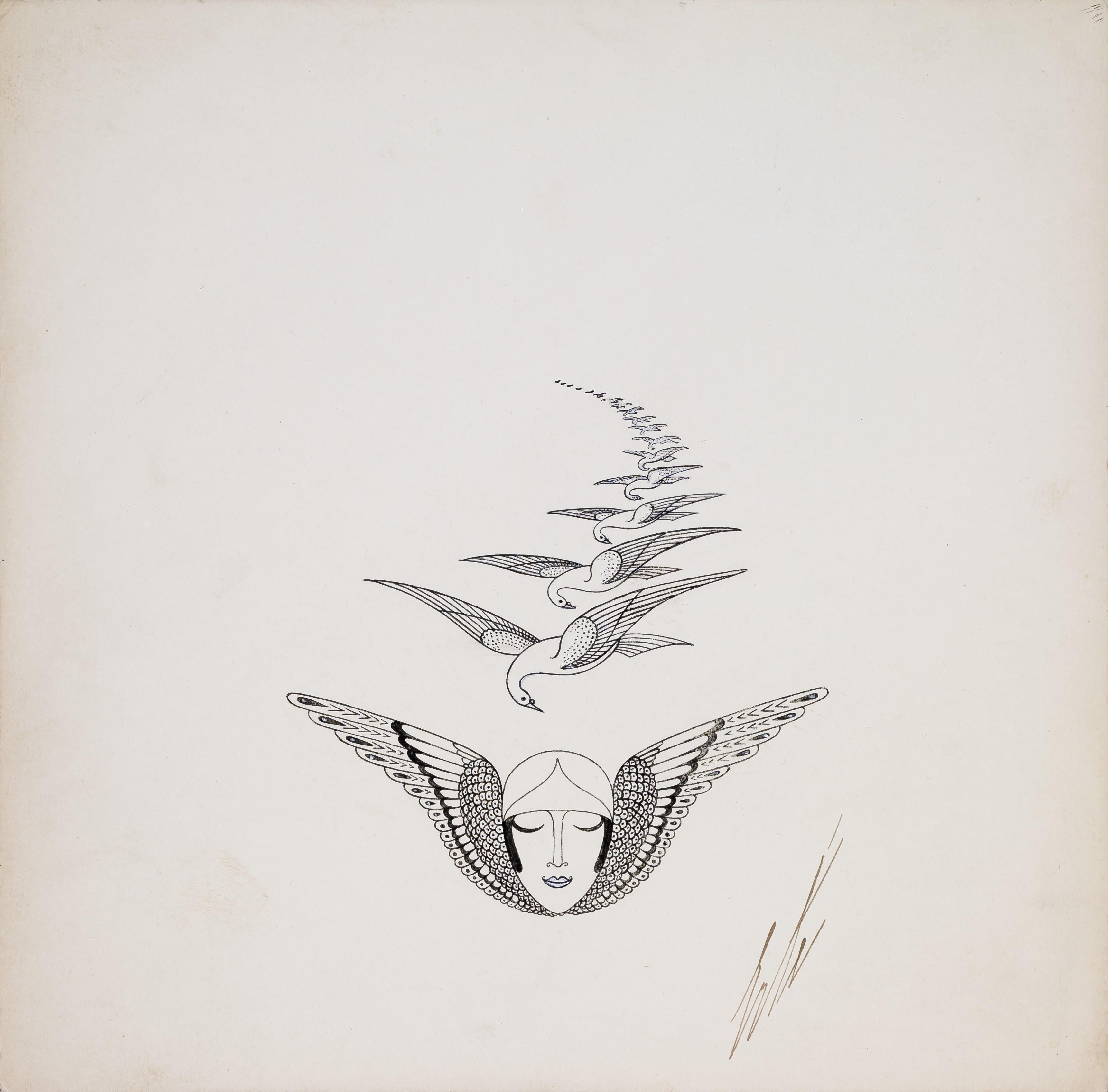 Erte - Romain de Tirtoff - Untitled 'Wings' Design, 1925 For Sale at ...