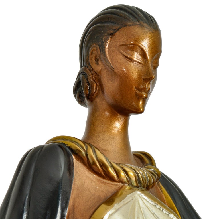 Erté - Art Deco "Fire Leaves" Bronze Female Statue Sculpture Limited ...