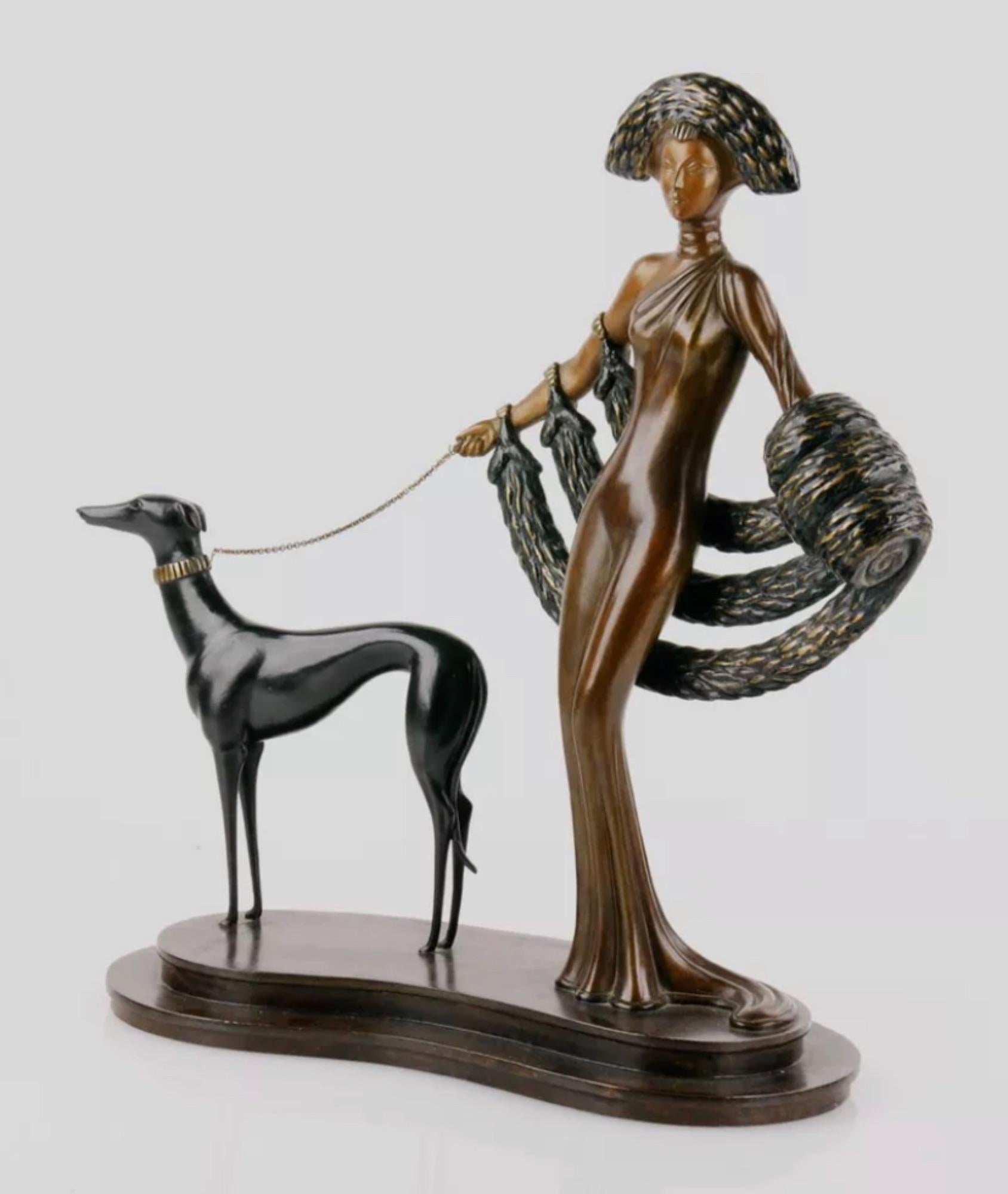 Erté - ERTE Signed BRONZE Sculpture EMERALD VASE Original ART DECO ...