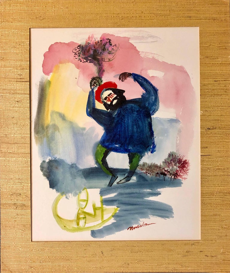 Ervin B. Nussbaum - Modernist American Judaica Painting Purim, Dancing ...