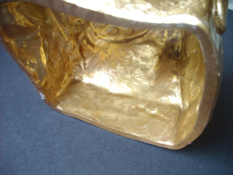 Erwin Eisch "Telefon" Glass/Gold Finish Abstract Sculpture, Signed ...