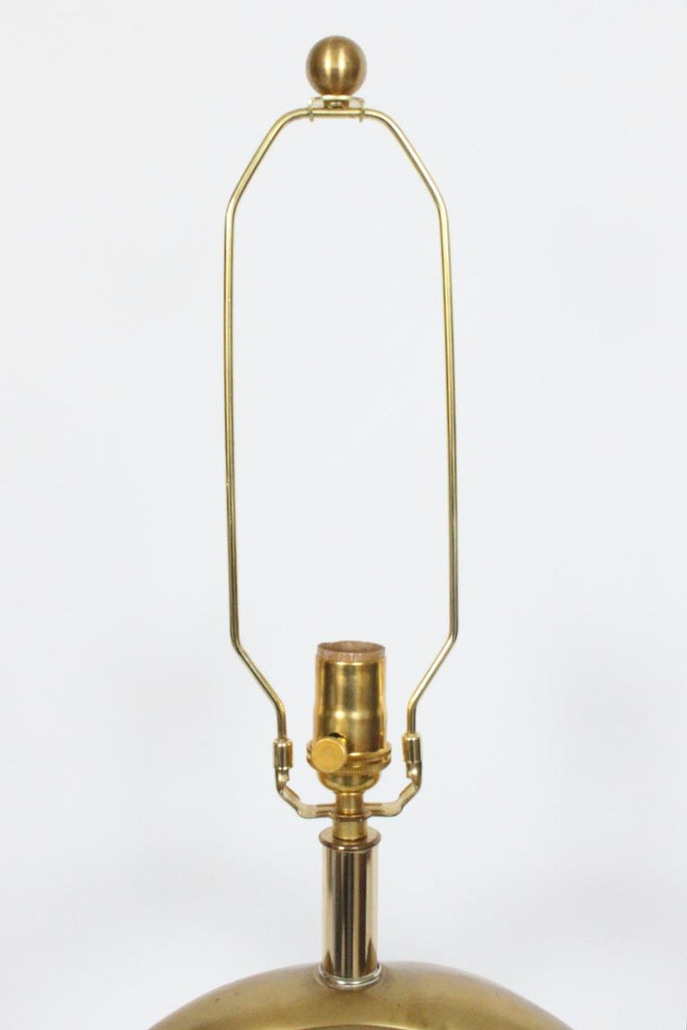Erwin Lambeth Brass Pierre Cardin Logo Style Table Lamp For Sale at 1stDibs