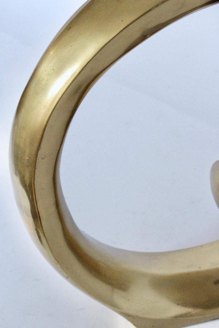 Erwin Lambeth Brass Pierre Cardin Logo Style Table Lamp For Sale at 1stDibs
