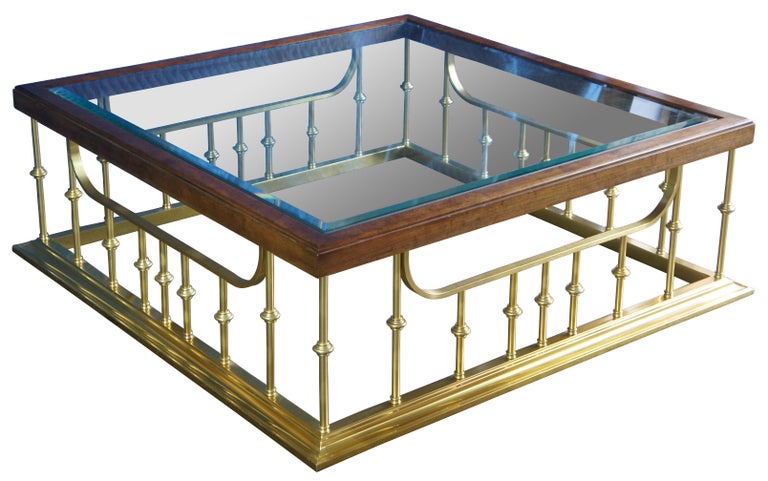 Erwin Lambeth Walnut Brass and Glass Fireplace Fender Gallery Square ...