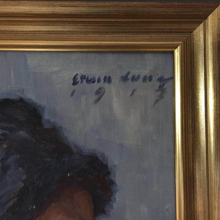 Erwin Lang Austria, Male Portrait Dated 1917 For Sale at 1stDibs