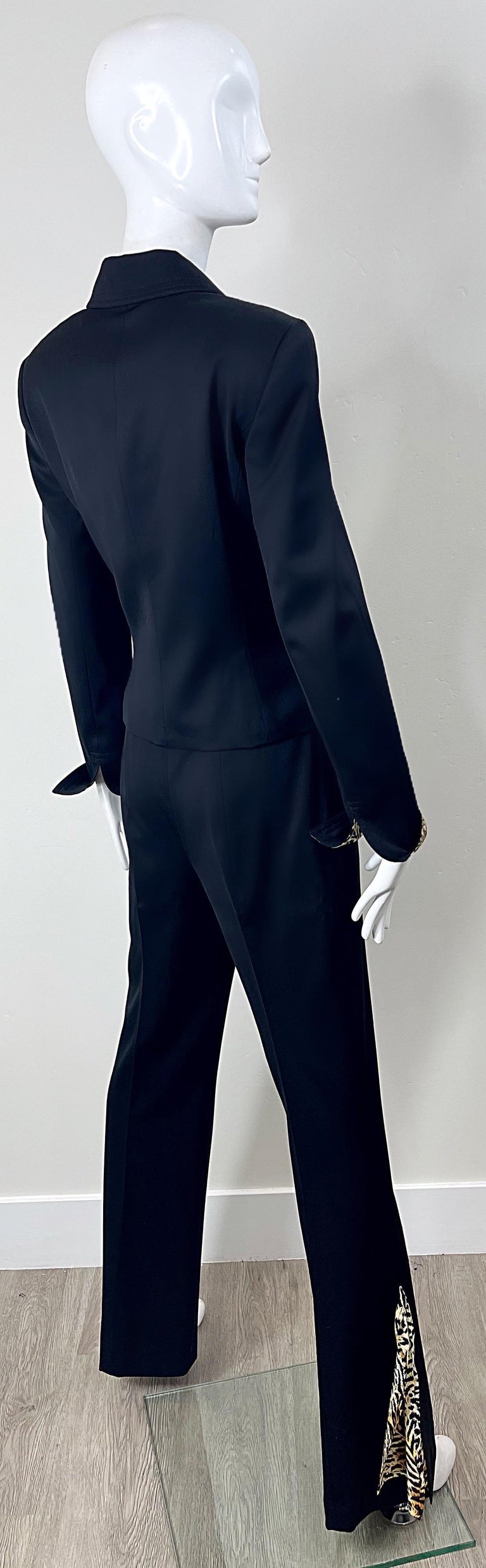 Escada 2000s Three Piece Size 38 Leopard Cheetah Print Pants Blouse ...