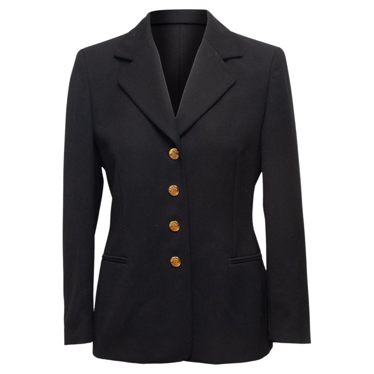 Escada Black Wool Blazer For Sale at 1stDibs