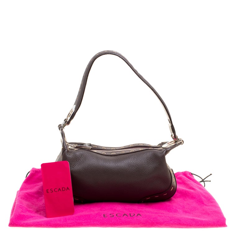 Escada Dark Brown Leather Small Eluna Shoulder Bag For Sale at 1stDibs ...