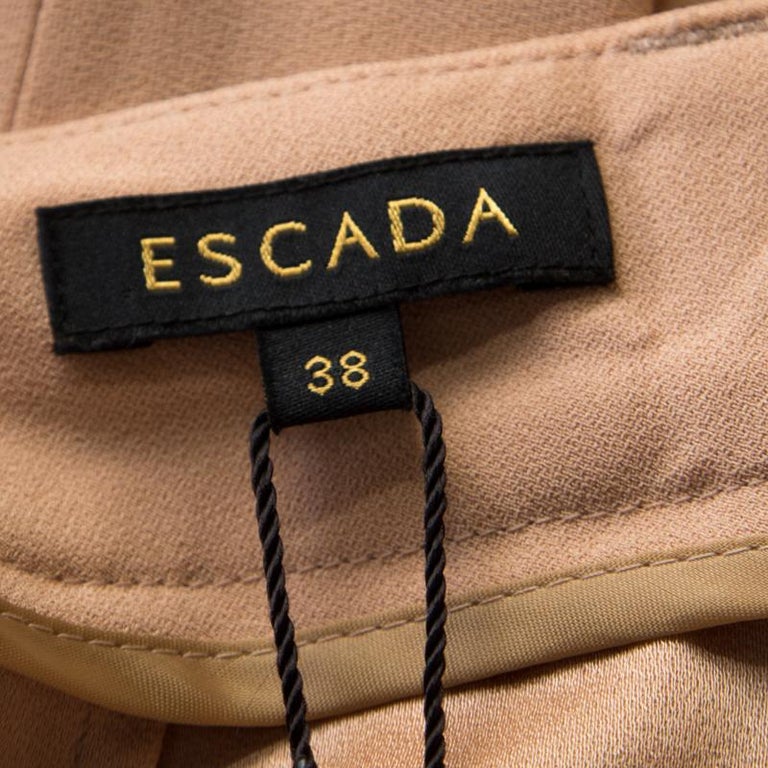 Escada Desert Rose Pink Crepe Tailored Torill Straight Trousers M at ...