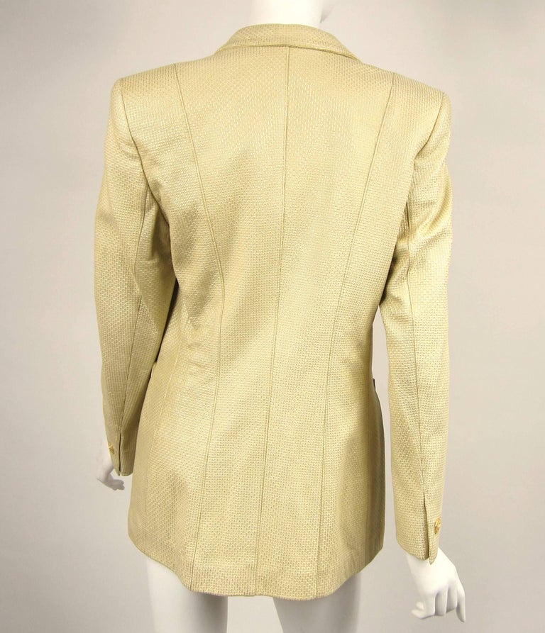 Escada Gold Leather 1990s Blazer Jacket New, Never Worn Price Tags ...
