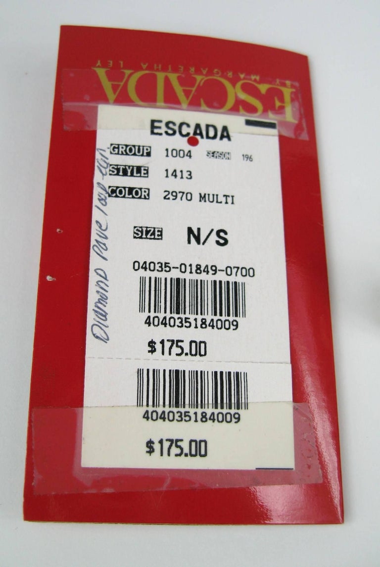 Escada Heart Crystal Pave Earrings New, Never Worn 1990s For Sale at ...