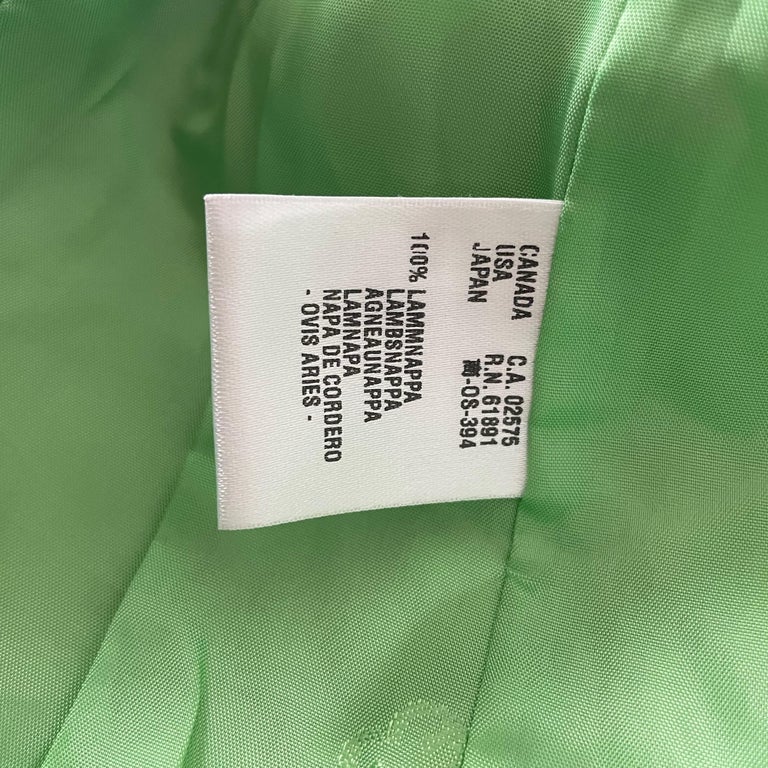 Escada Leather Jacket Soft Lime Green Lambskin Zip Front Vintage 90s ...