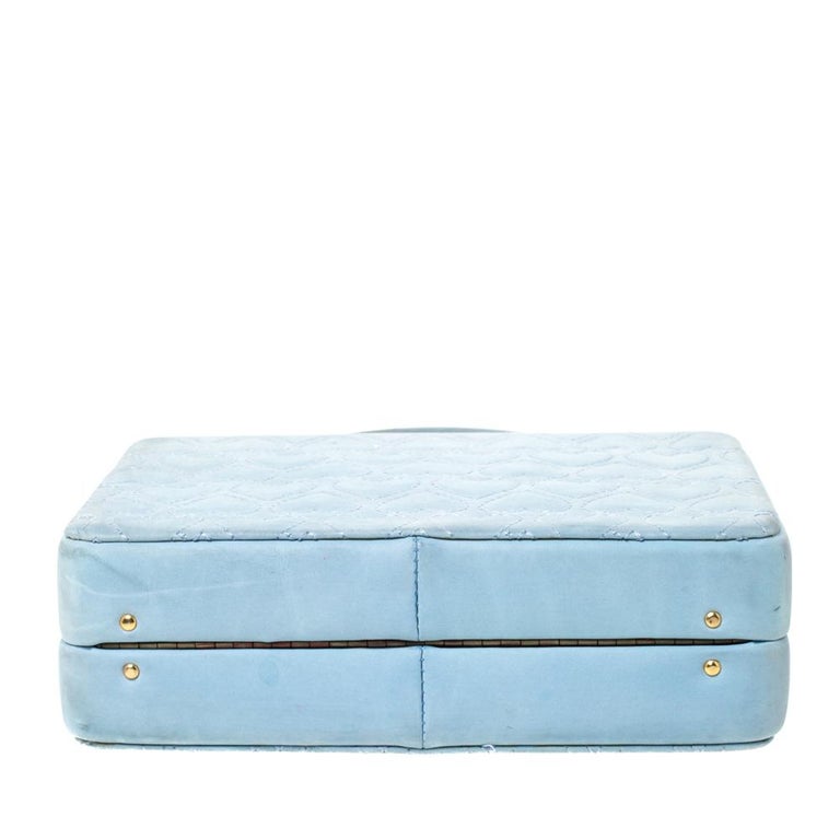 Escada Light Blue Nubuck Leather Box Top Handle Bag For Sale at 1stDibs ...