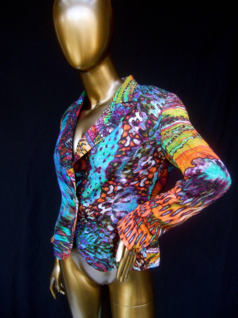 Escada Pastel Psychedelic Graphic Print Jacket at 1stDibs