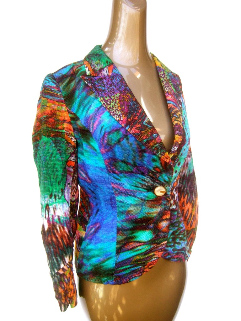 Escada Pastel Psychedelic Graphic Print Jacket at 1stDibs