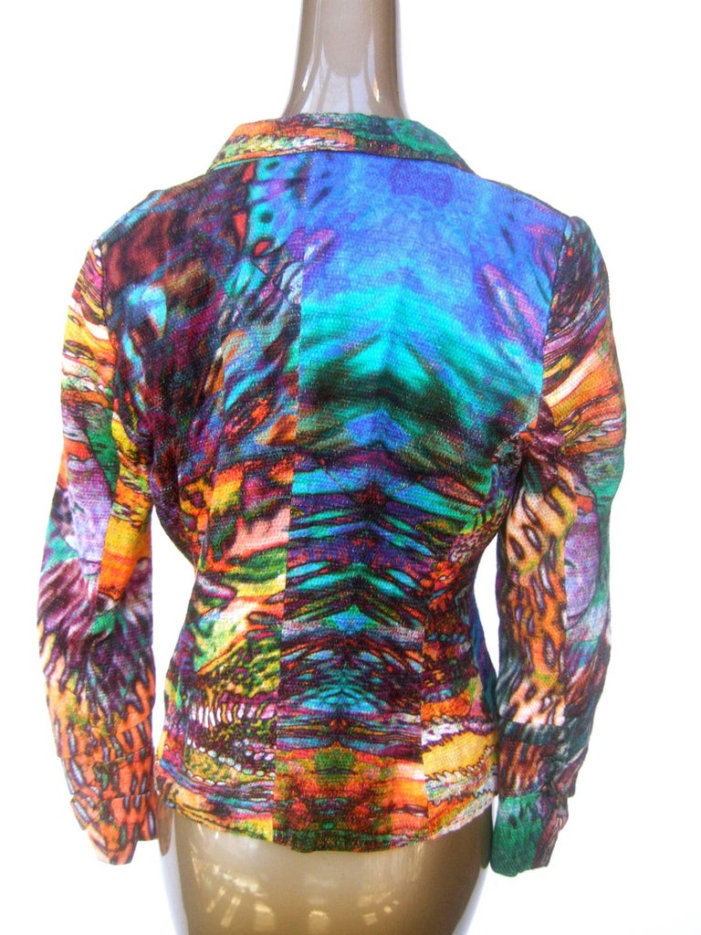 Escada Pastel Psychedelic Graphic Print Jacket at 1stDibs