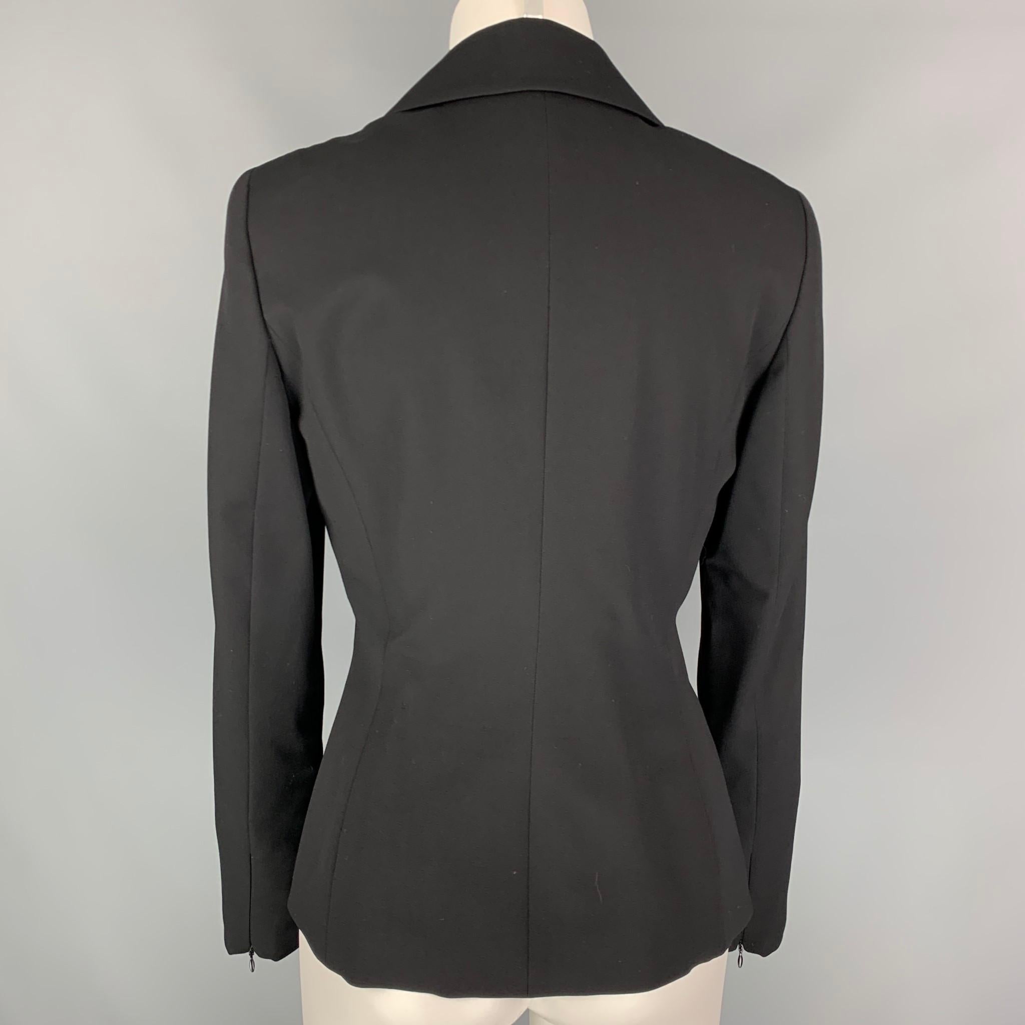 ESCADA Size 6 Black and Gold Virgin Wool Blend Embellishment Jacket For ...