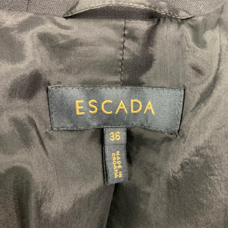 ESCADA Size 6 Black and Gold Virgin Wool Blend Embellishment Jacket For ...