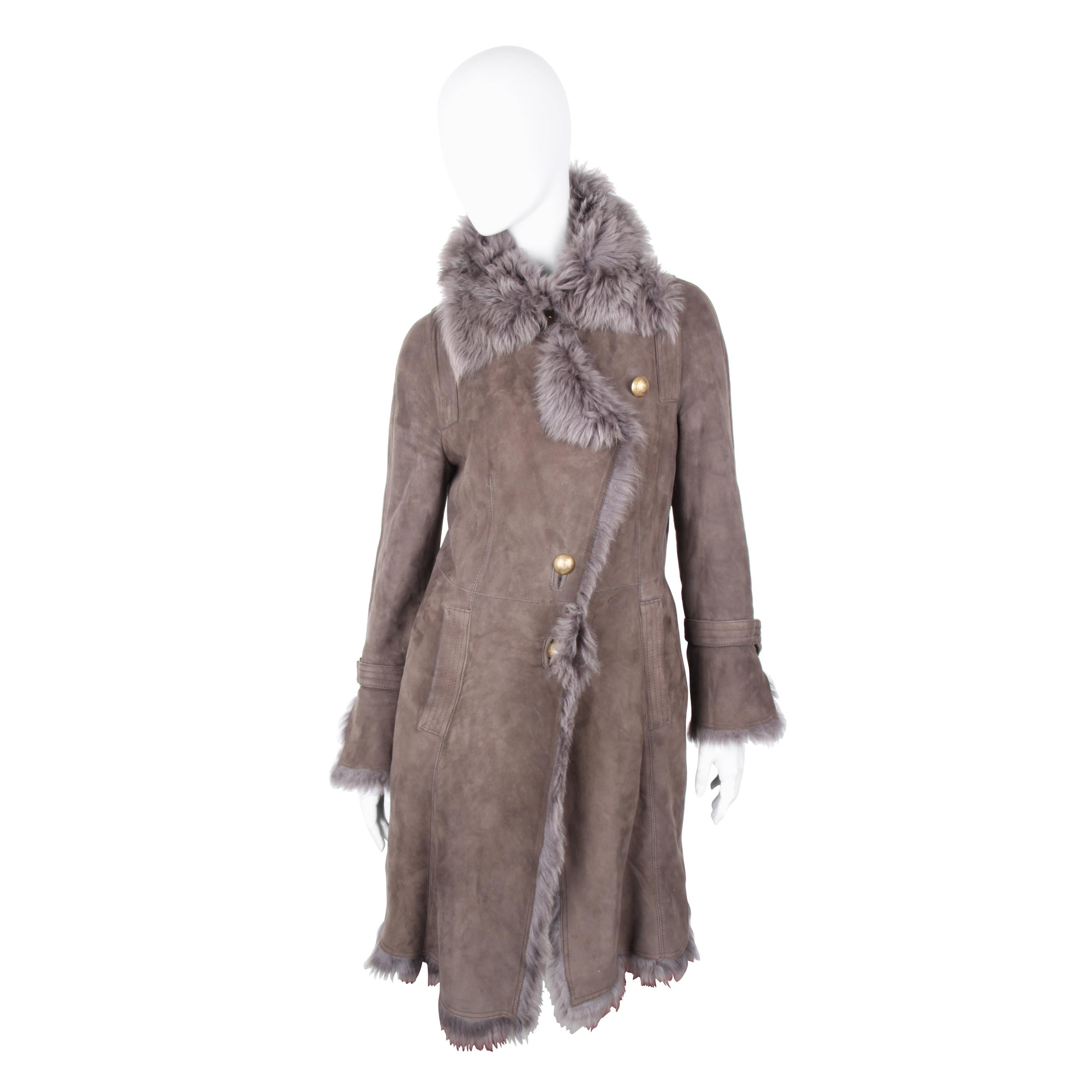 Escada Sport longline grey lammy coat For Sale at 1stDibs