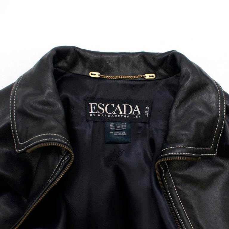 Escada Studded Leather Bomber Jacket US 8 at 1stDibs