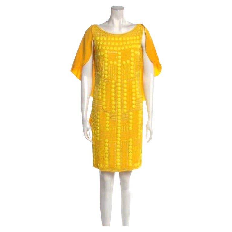 Escada Yellow Cocktail Dress Circa. 1980s - 1990s For Sale at 1stDibs